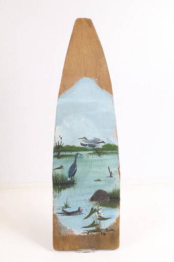 Painted Wooden Skinning Board, Fur Stretching Boa