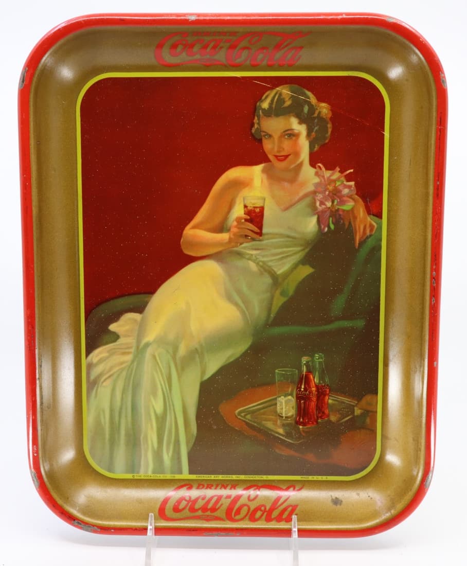 1936 Coca Cola Tray, Rectangle 10.5x13.25 Auction