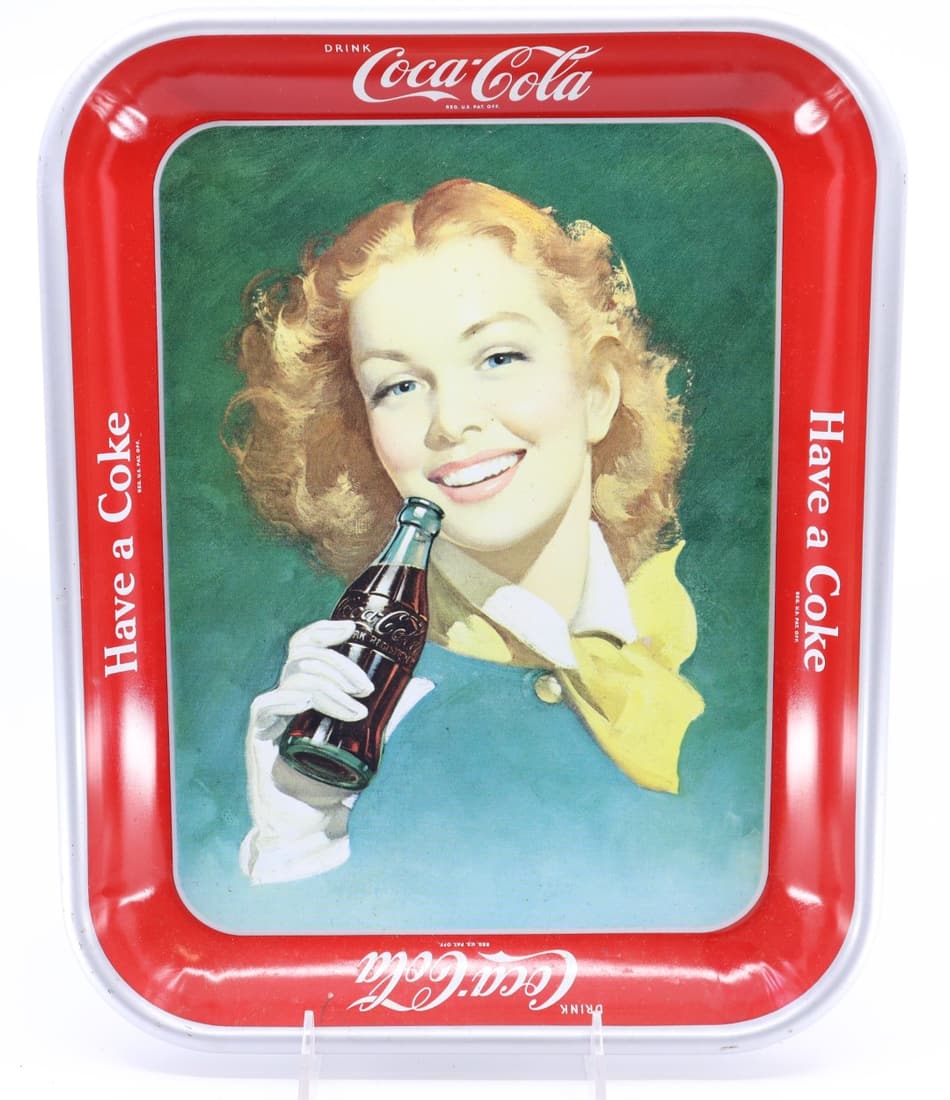 1948 Coca Cola Girl With Red Hair Tray Rectangle 105x1325 Auction