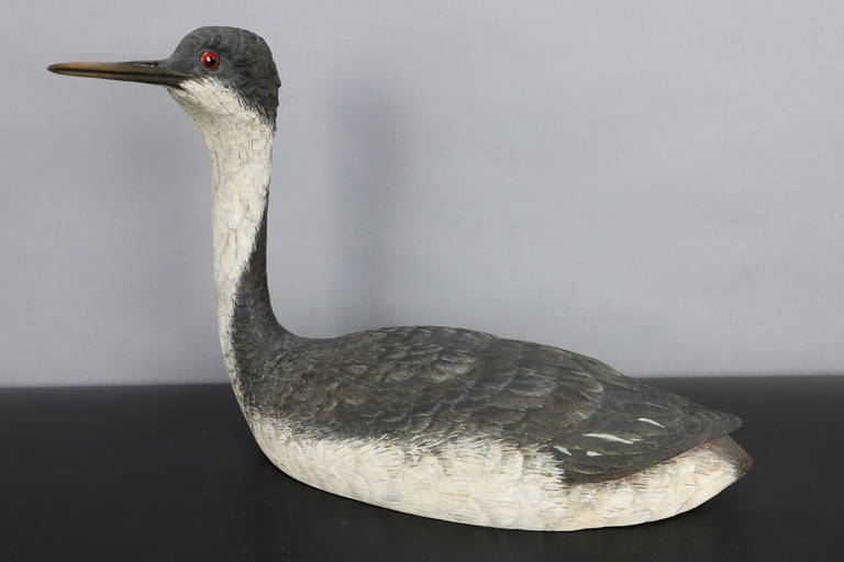 John Rosser Western Grebe Decoy, 10.5x8.25"h