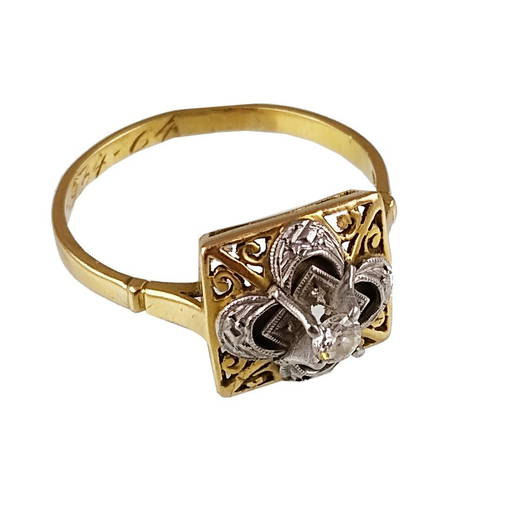 18 K Gold Ring Art Deco with Diamond (#0037) on Dec 08, 2022 | Zorrilla ...