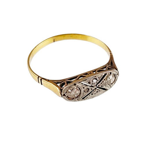 18 K Gold Ring Art Deco with Diamonds (#0045) on Dec 08, 2022 ...