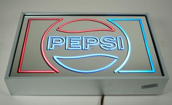 Pepsi Cola Faux Neon Mirrored Adv Display Sign