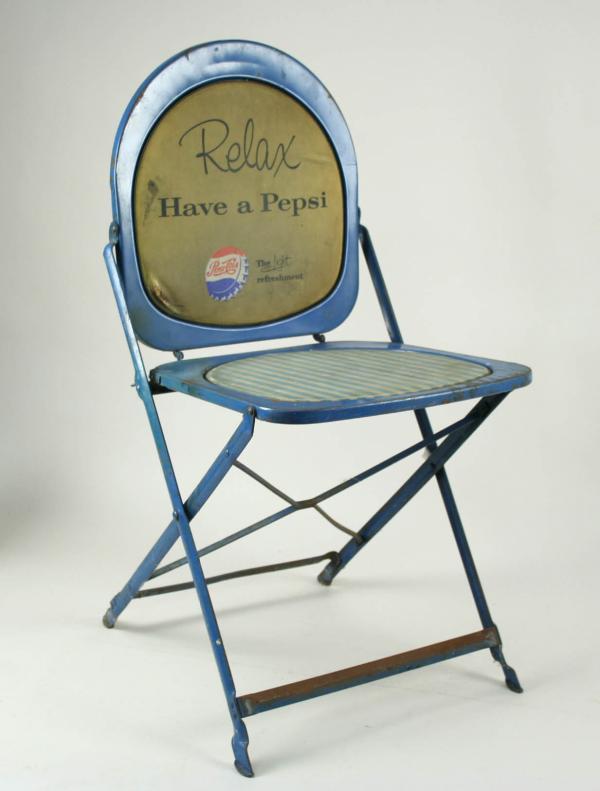 932: Pepsi-Cola Steel Advertising Folding Chair