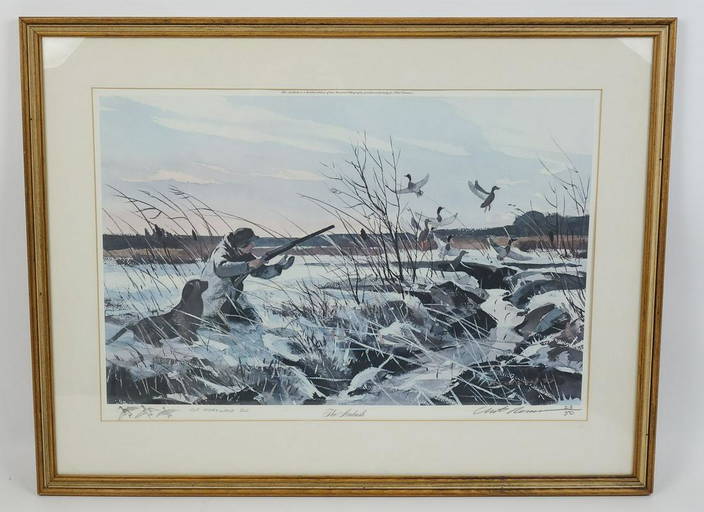 Signed Chet Reneson "the Ambush" Duck Hunting Print