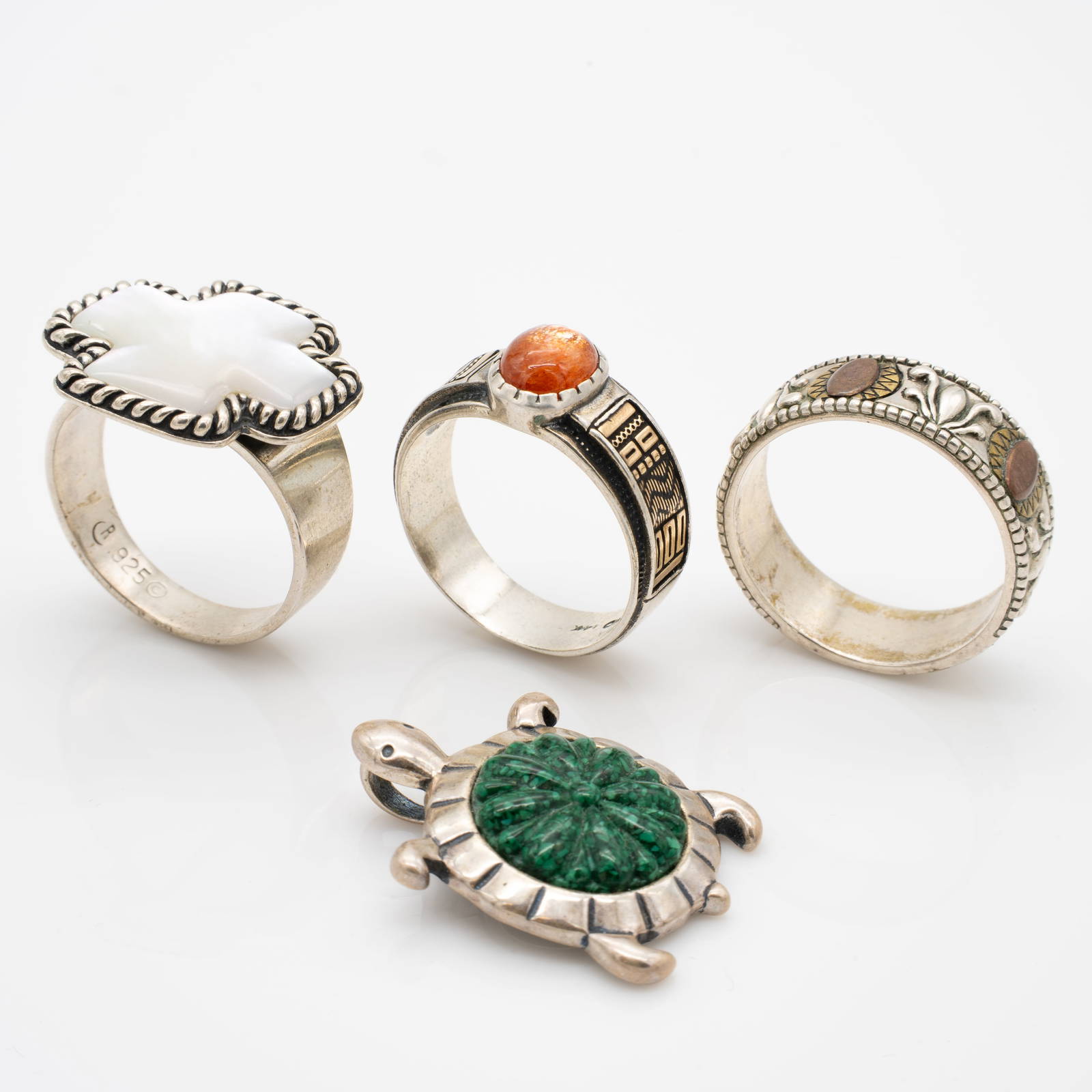 Carolyn Pollock Relios, Sterling Silver Rings And Brooch Incl Roderick ...