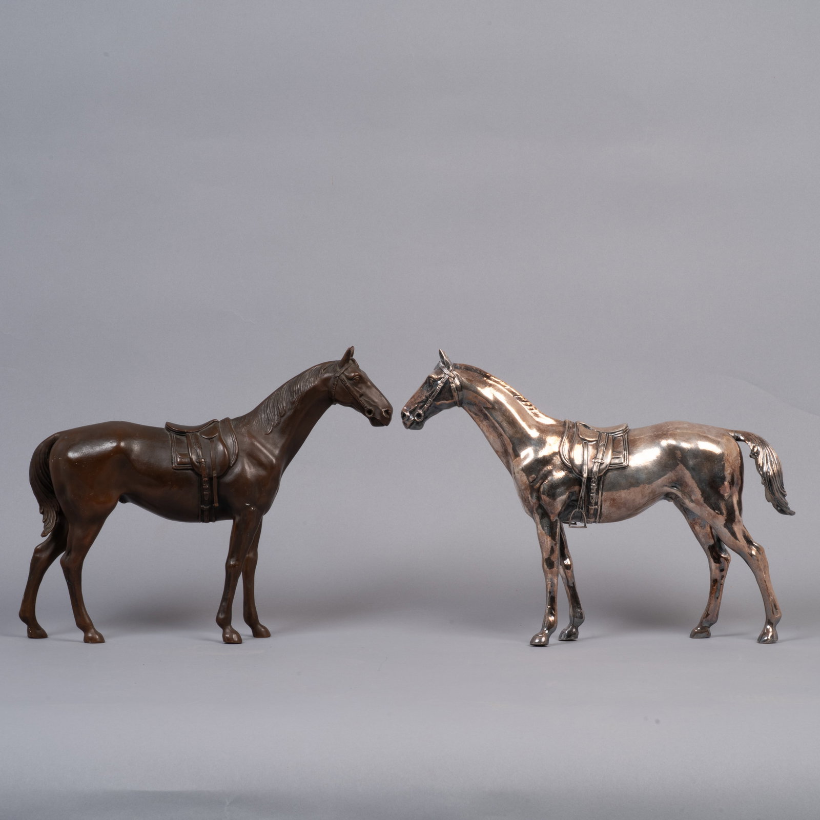 Lot Of Two Weidlich Brothers Cast Metal Horse Figurines, Model No. 2239 ...