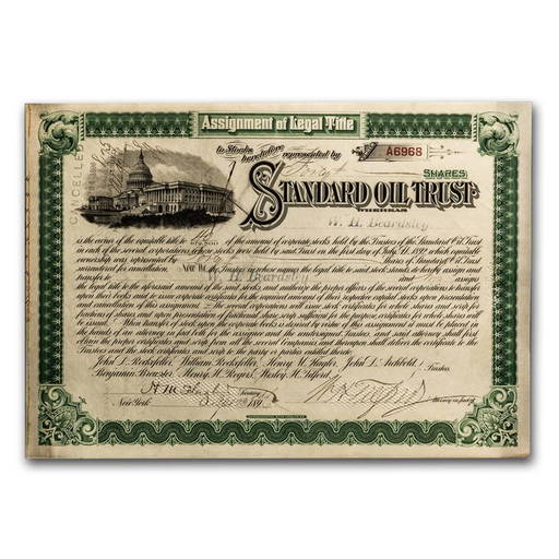 Standard Oil Trust (signed By Henry M. Flagler Circa