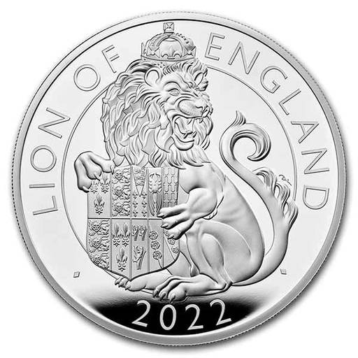 2022 5 oz Silver Royal Tudor Beasts Lion of England Prf (Box/COA) - Apr ...