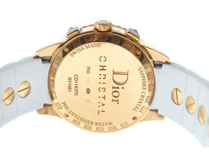 Christian Dior Christal 18k Solid Gold Diamond 39mm Quartz Watch