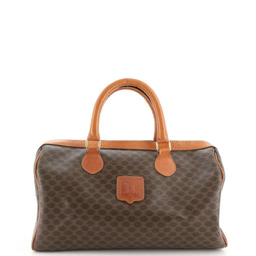 Vintage Bowler Bag Macadam Coated Canvas Medium Celine