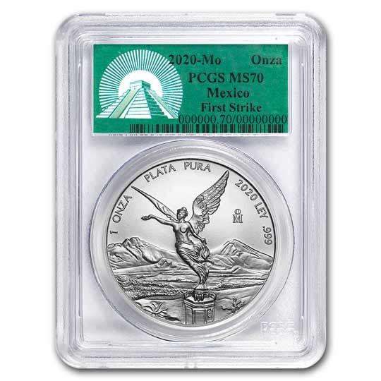 2020 Mexico 1 Oz Silver Libertad Ms 70 Pcgs (fs, Green Label)