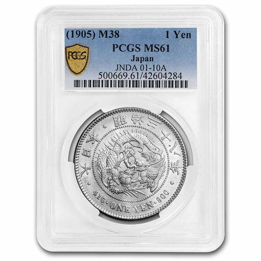 M38 (1905) Japan 1 Yen Meiji Era Ms 61 Pcgs