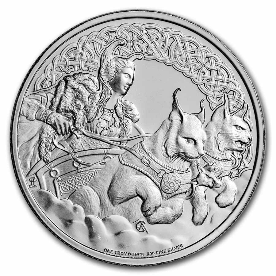 2022 Niue 1 Oz Silver $2 Norse God Freya Bu Coin Auction