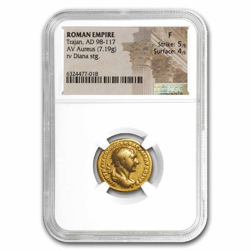 Roman Empire Av Aureus Trajan 98 117 Ad Fine Ngc