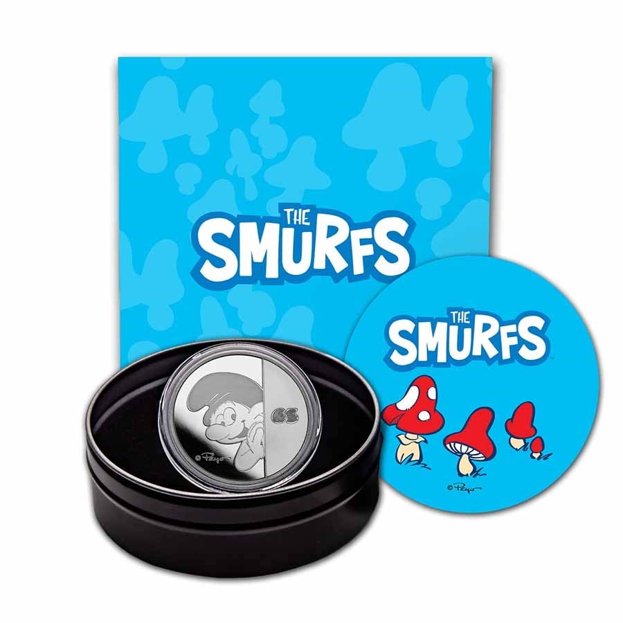 2023 Niue 1 Oz Proof Silver Smurfs 65th Anniversary Auction