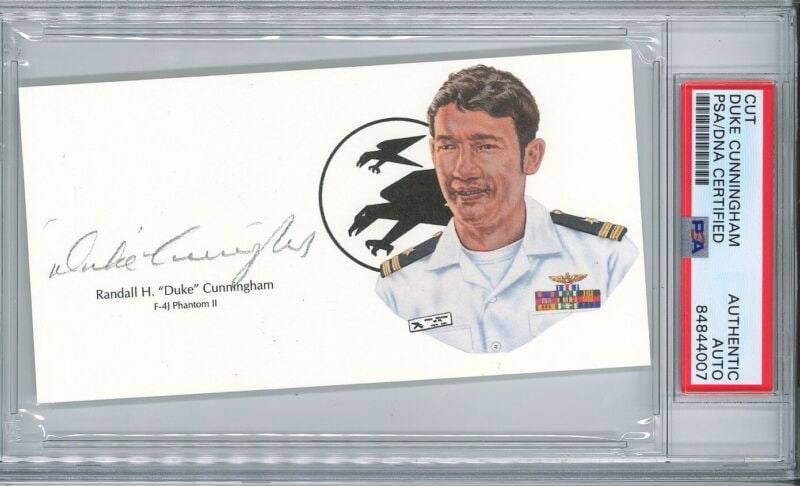 Duke Cunningham Signed Cut Signature Psa Dna 84844007 Vietnam Ace