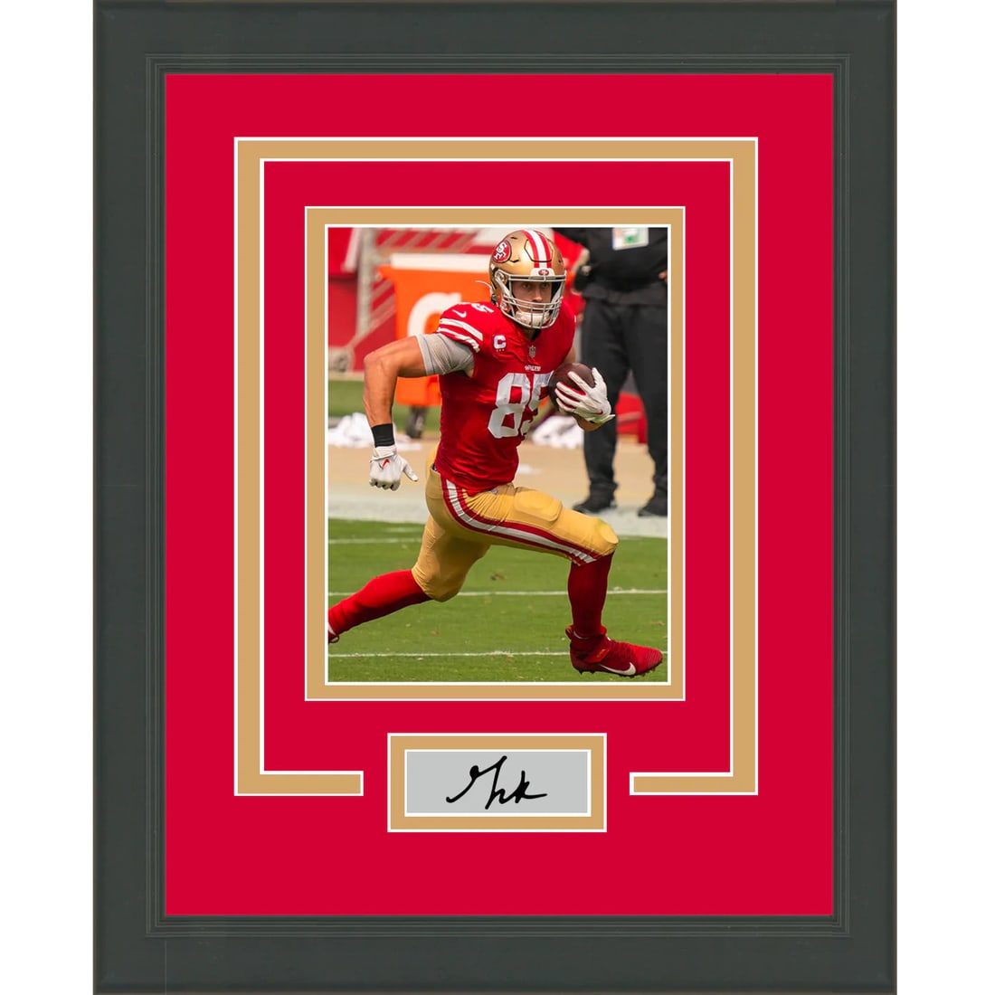 Framed George Kittle Facsimile Laser Engraved Signature Auto 49ers ...