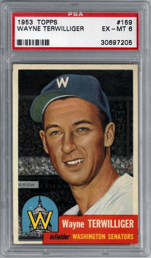 Wayne Terwilliger 1953 Topps Baseball Card #159 Psa Graded 6 Ex Mt ...