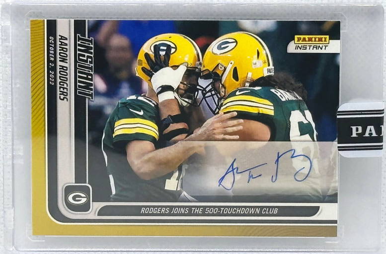 Aaron Rodgers Signed "joins The 500 Touchdown Club" Panini Instant Auto ...