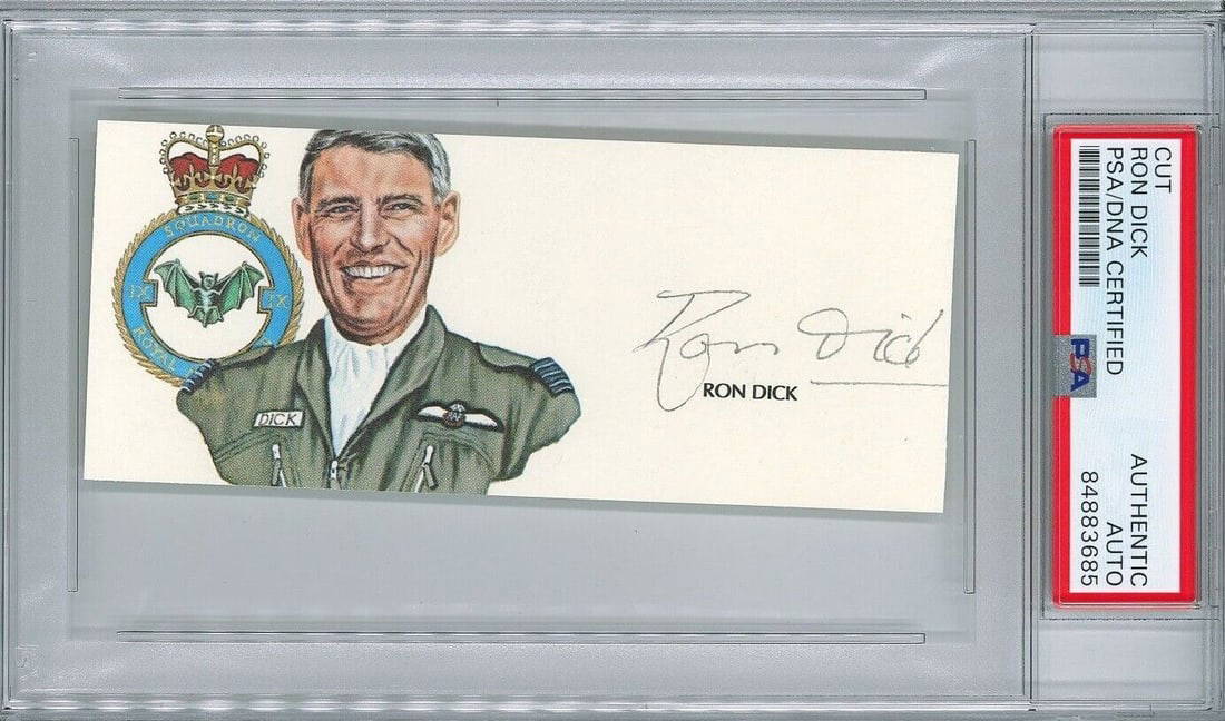 Ron Dick Signed Cut Signature Psa Dna 84883685 (d) Raf Pilot Auction