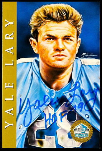 Yale Lary Detroit Lions Signed Hall Of Fame Signature Series Card ...