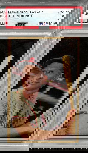 Red Schoendienst 1953 Bowman Color Baseball Card #101 Psa Graded 5 Ex