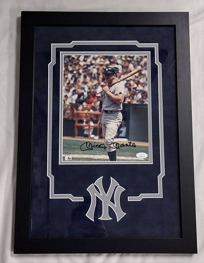 Mickey Mantle Signed Autographed Framed 8x10 Photo Jsa Authenticated