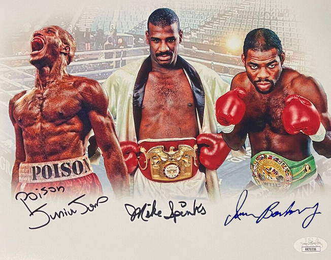 Poison Junior Jones, Michael Spinks & Iran Barkley Signed Boxing 16x20 ...