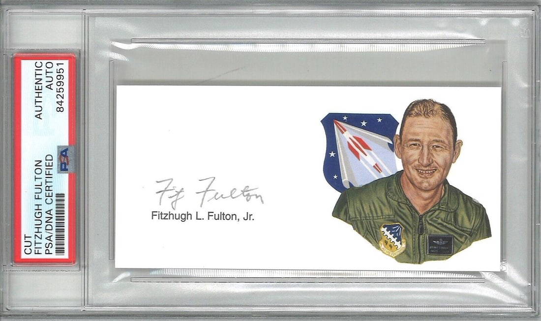 Fitz Fulton Signed Cut Signature Psa Dna 84259952 (d) Nasa Test Pilot ...