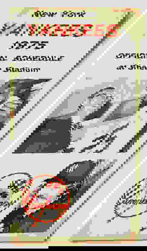 1975 New York Yankees Vintage Official 4 Page Pamphlet Schedule At Shea ...