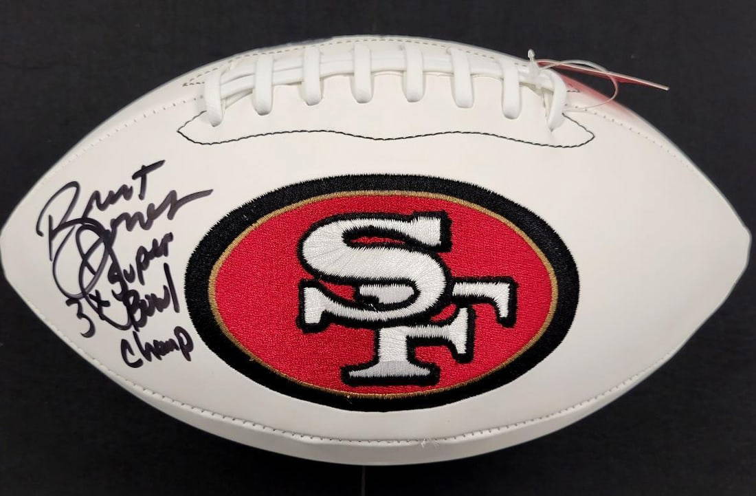 Brent Jones Signed "3x Sb Champ" Nfl Football 49ers Autograph Beckett ...