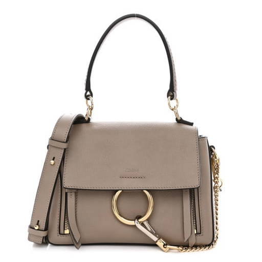Chloe Calfskin Mini Faye Day Shoulder Bag Motty Grey