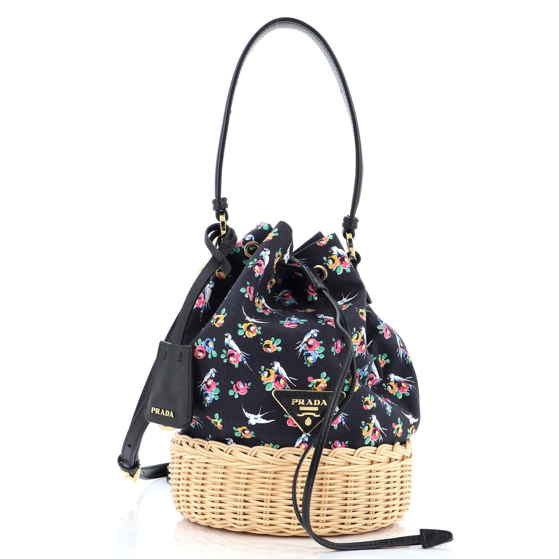 Prada Drawstring Bucket Bag Printed Auction