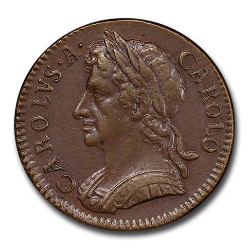 1672 Great Britain Farthing Charles Ii