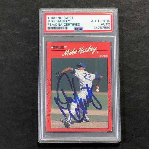 1990 Donruss #522 Mike Harkey Signed
