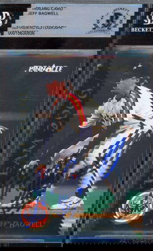 Jeff Bagwell Beckett Bas Signed 1992 Pinnacle Team 2000 Autograph