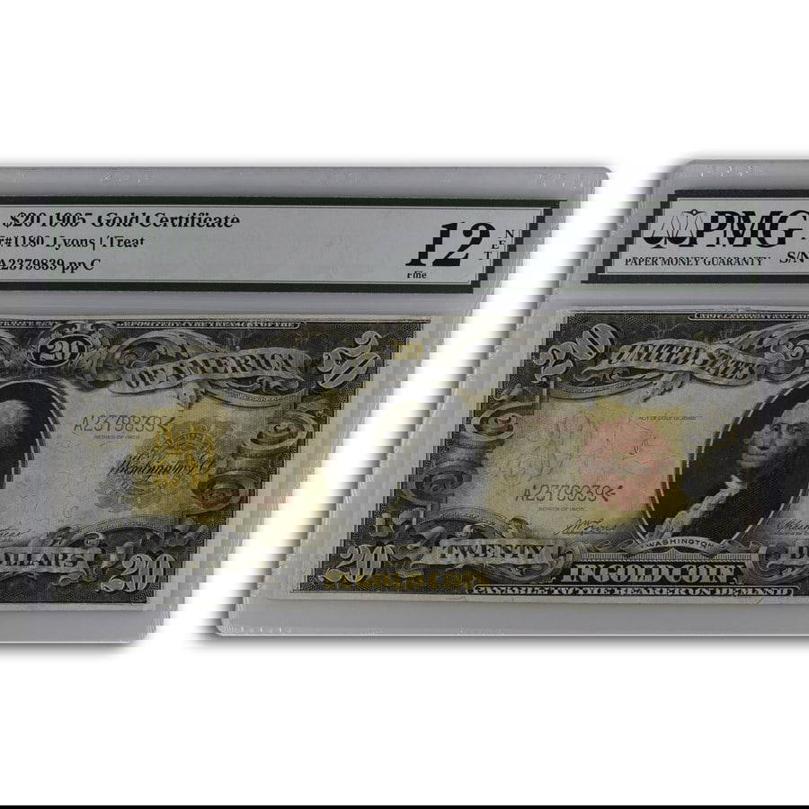 1905 $20 Gold Certificate Technicolor Note Auction