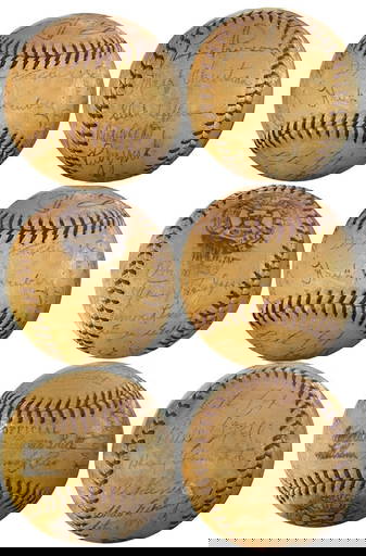 1938 Tigers Team Signed Reach Oal Baseball 24 Sigs Bing Miller ...