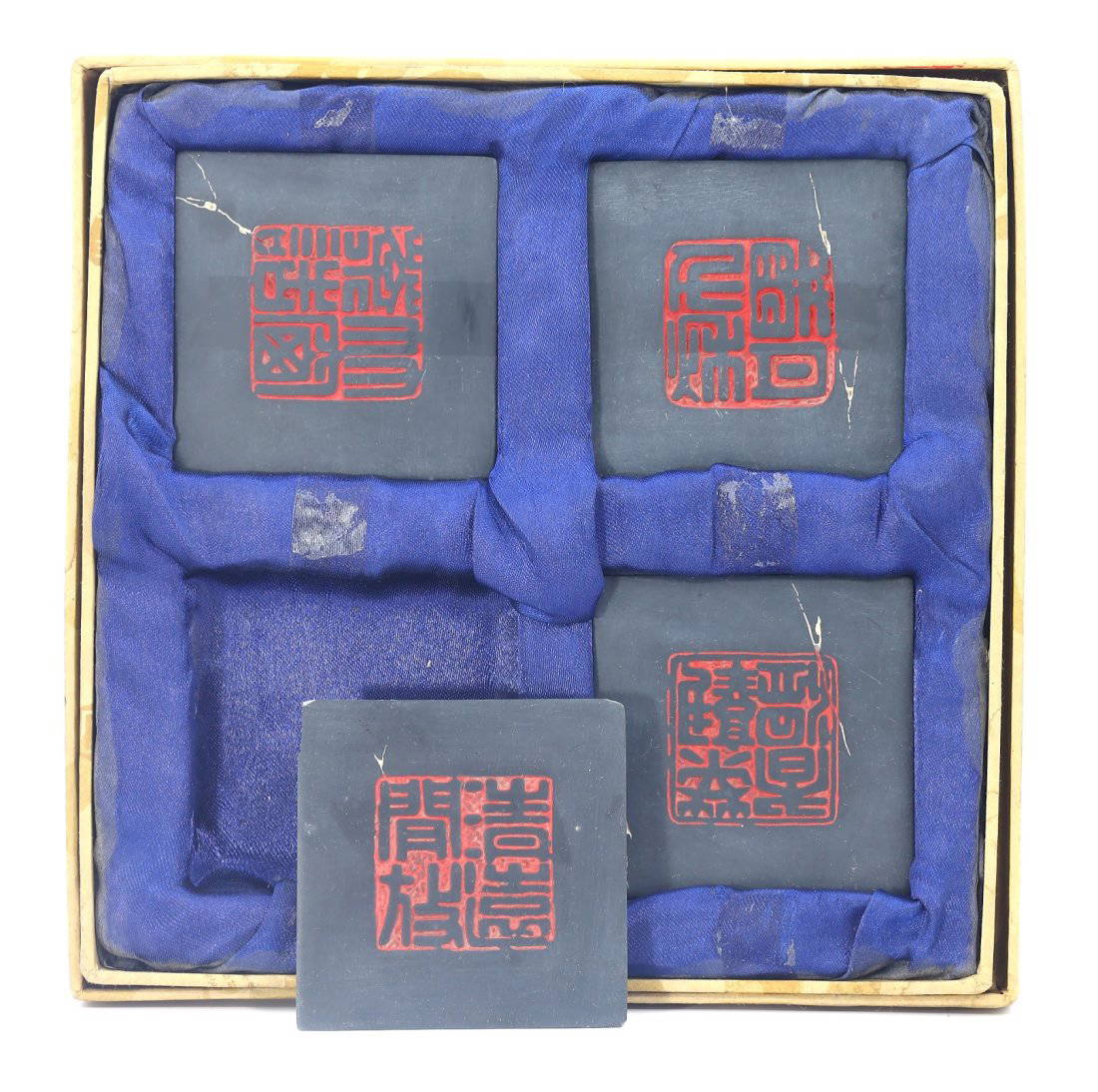 Vintage Japanese Stone Stamp Hanko Inkan Metal Kanji Design Auction