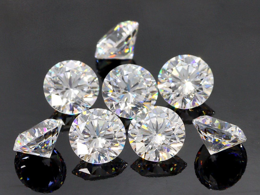 8 Pieces Top Luster 5a Grade Euro Cut Cubic Zirconia Diamond Stones Auction