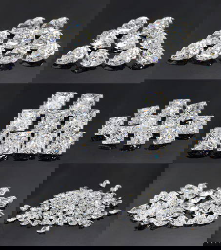 171 Pieces Top Luster 5a Grade Euro Cut Cubic Zirconia Diamond Stones