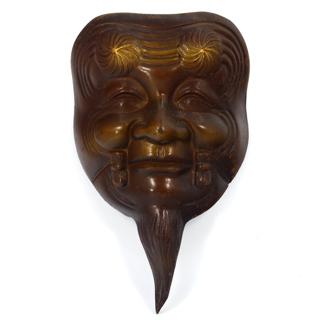 Vintage Japanese Display Kabuki Kokeshi Bugaku Iron Mask