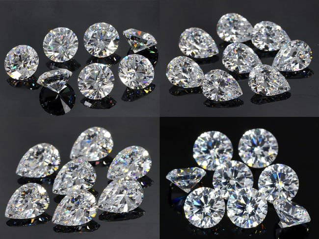 30 Pieces Top Luster 5a Grade Euro Cut Cubic Zirconia Diamond Stones ...