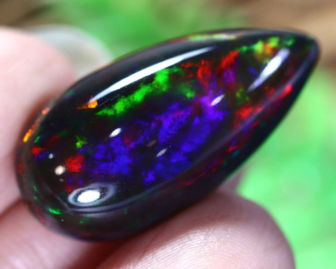 Buy 10.47ct Natural Ethiopian Welo Black Smoke Opal Cabochon | Thousand ...