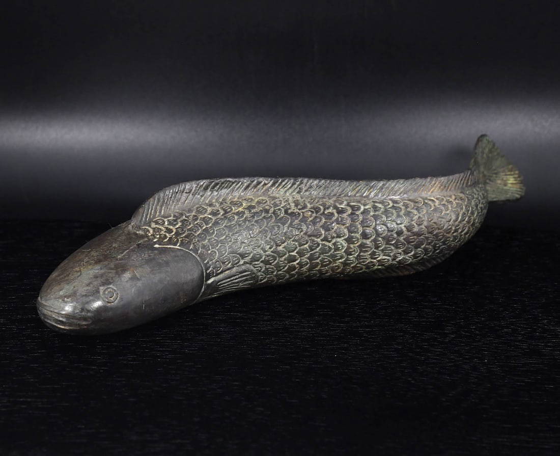 Buy Exquisite Southeast Asian Bronze Snakehead Fish Sculpture (11th ...
