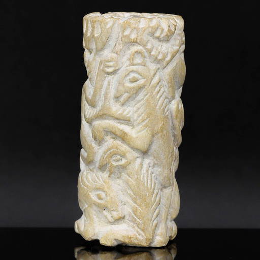 Seljuk Period Limestone Carved Cylinder (1037 1194 Ad)