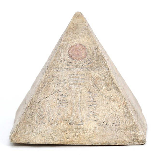 Modern Replica Of An Ancient Egyptian Pyramid With Thoth & Ra Imagery ...