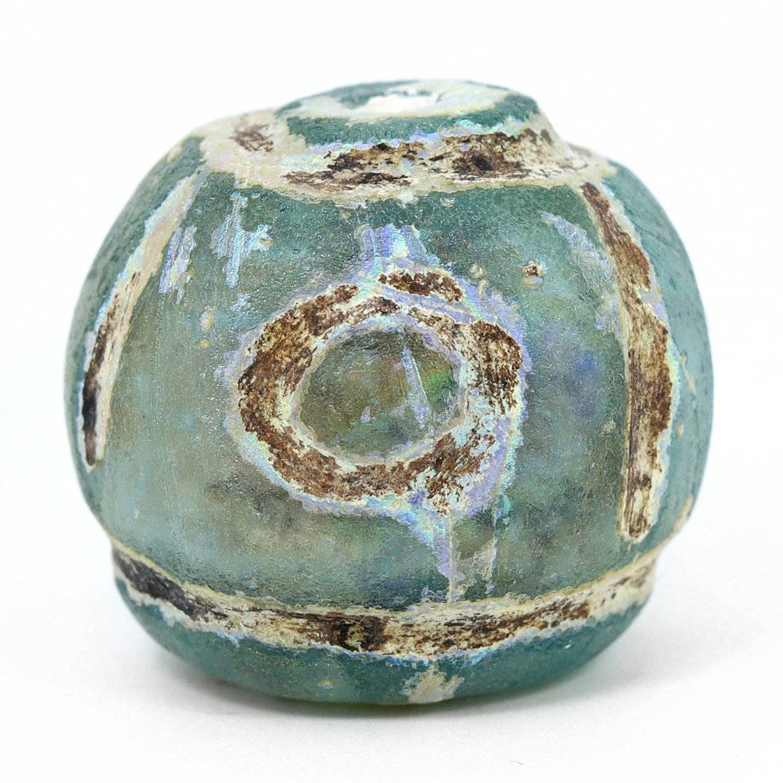 Ancient Islamic Relief-cut Glass Bottle With Disks, Persia/iraq, 9th ...