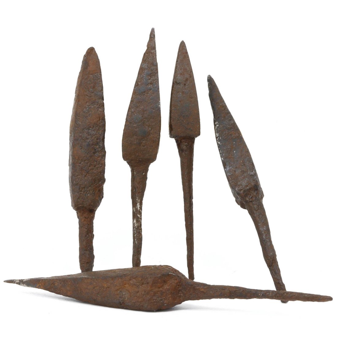 A Set Of Ancient Iron Arrowheads, Roman Period